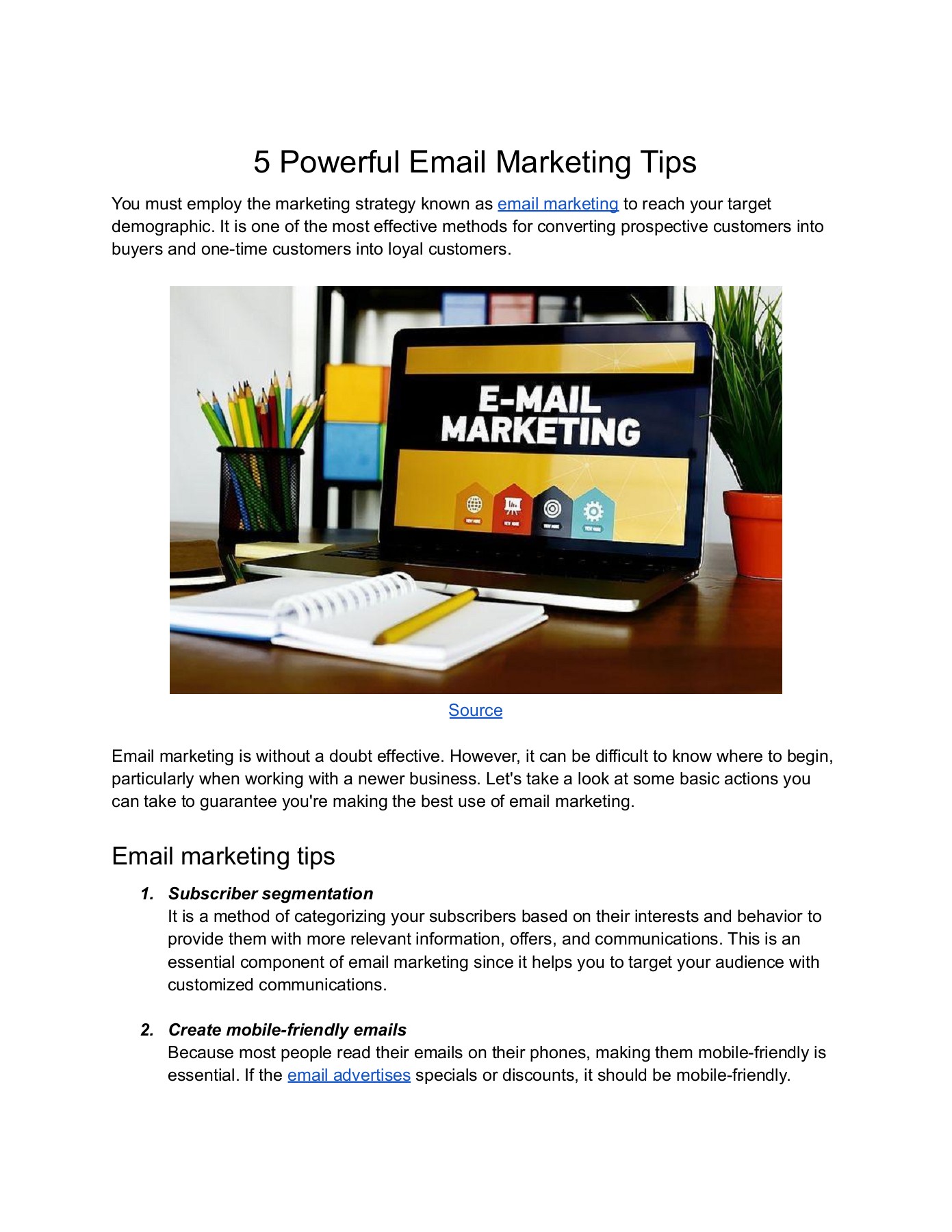5 Powerful Email Marketing Tips - rishishrivashtav68 - Page 1 - 2 ...