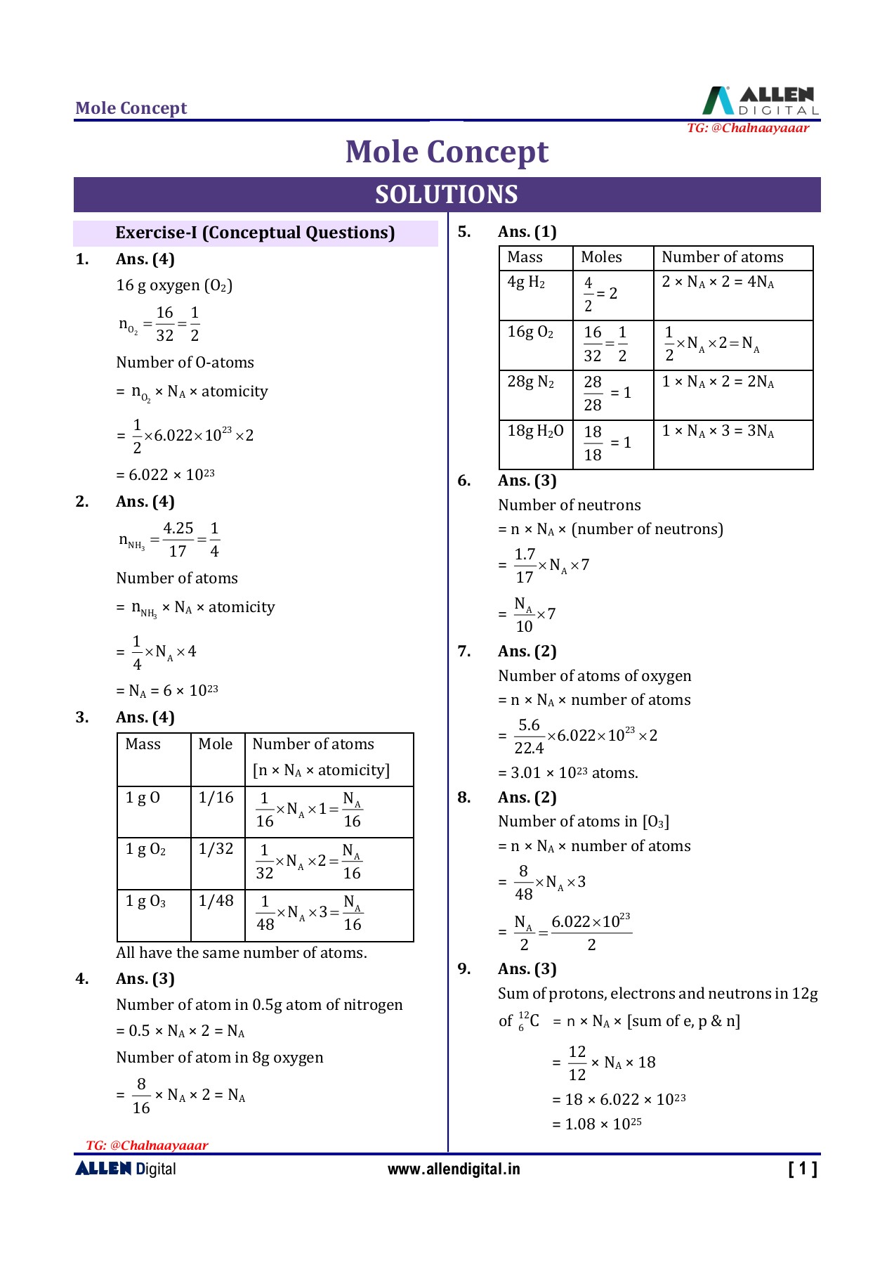 MOLE CONCEPT - Saumya Yadav - Page 1 - 14 | Flip PDF Online | PubHTML5