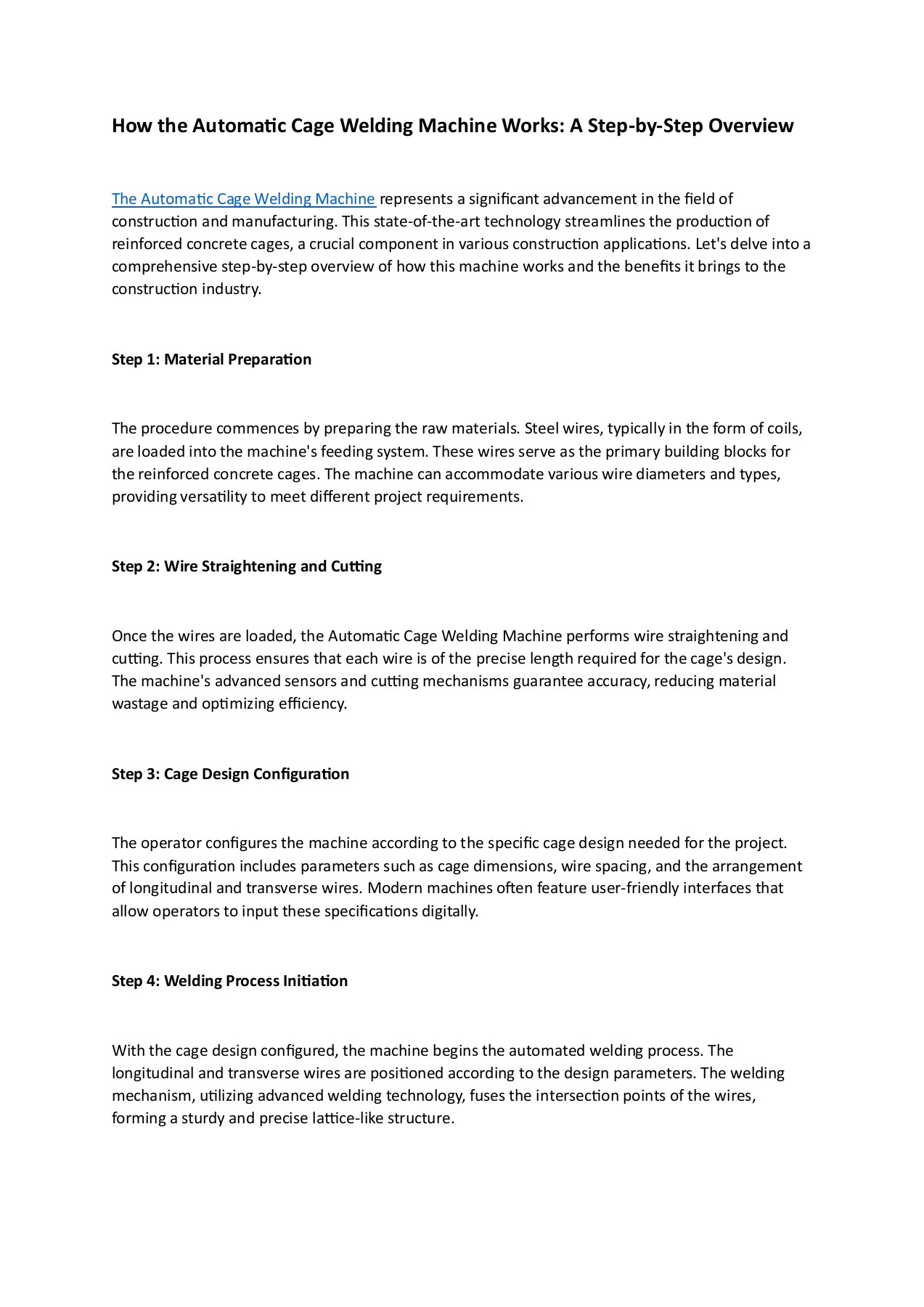 How the Automatic Cage Welding Machine Works - skzmachineryseo - Page 1 ...