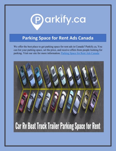 Parking Space for Rent Ads Canada Parkify.ca