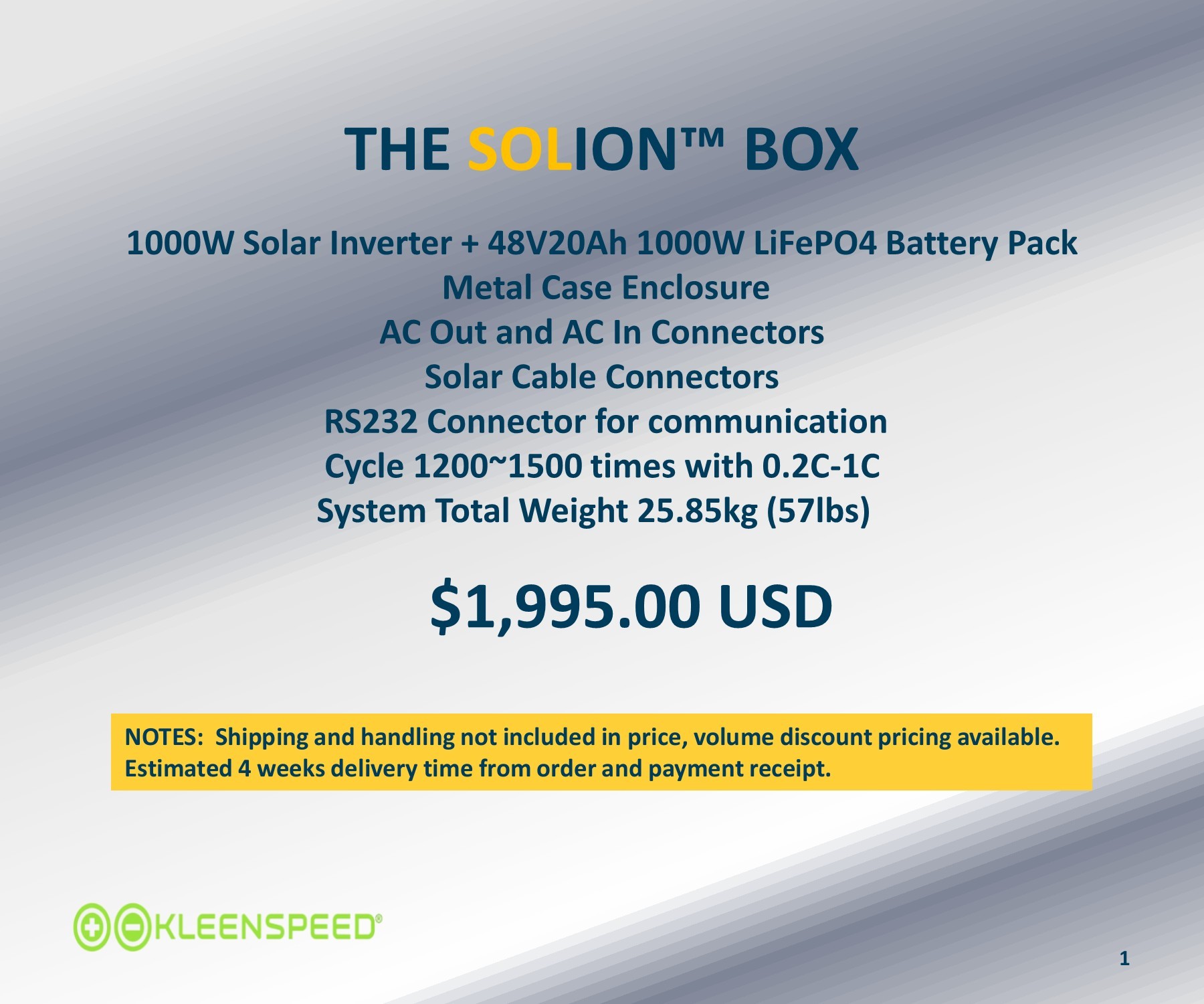 SOLION 1000W SYSTEM - sio2global - Page 1 - 11 | Flip PDF Online | PubHTML5