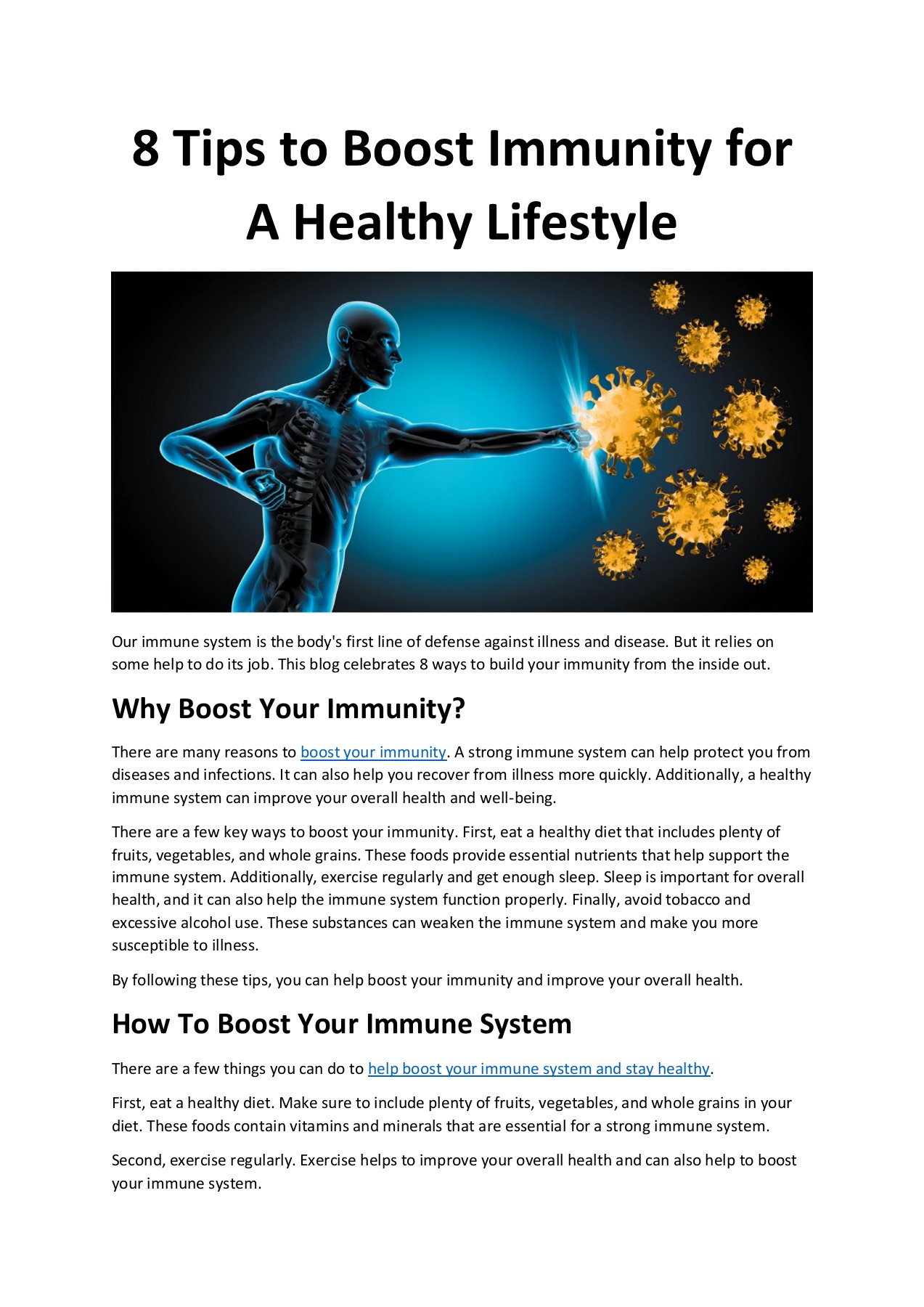 8 Tips To Boost Immunity For A Healthy Lifestyle - Wellcure - Page 1 ...