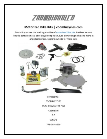 Motorized Bike Kits Zoombicycles.com - zoombi cycles - Page 1 - 1 | Flip PDF Online | PubHTML5