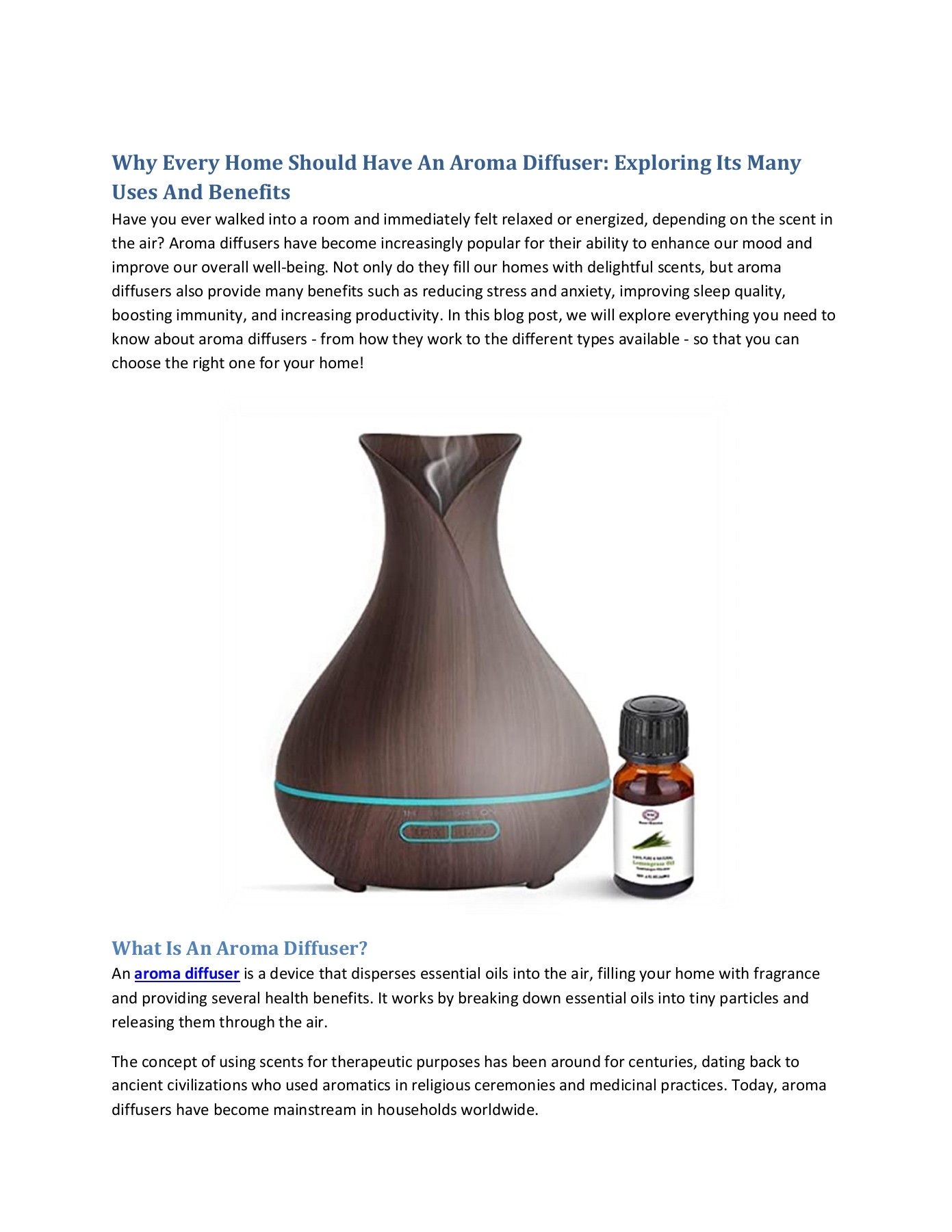 Why Every Home Should Have An Aroma Diffuser Exploring Its Many Uses ...