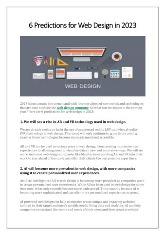 6 Predictions for Web Design in 2023