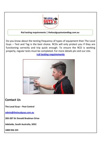 Rcd testing requirements | thelocalguystestandtag.com.au - Marc Anthony ...