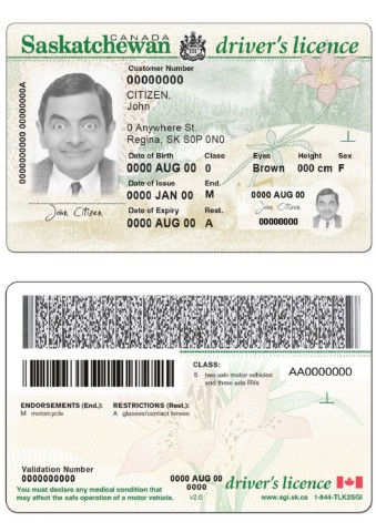 Canada province Saskatchewan driving license