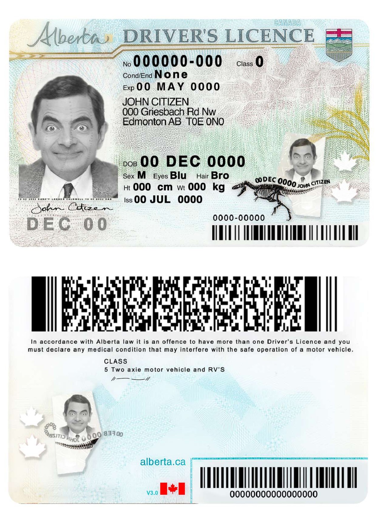 Canada Alberta province driving license - datemplstore - Page 1 - 1 ...