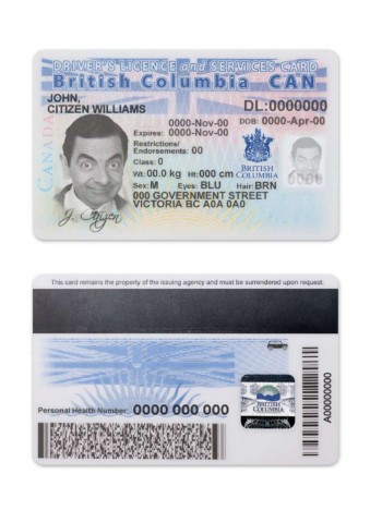Canada province British Columbia driving license