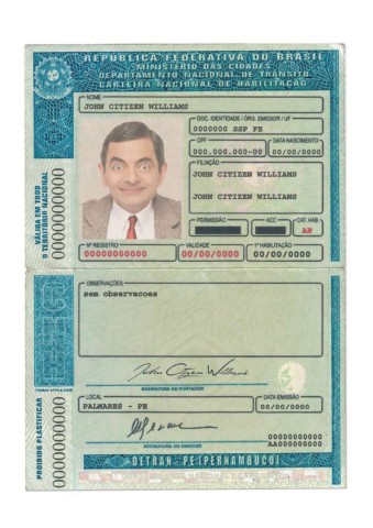 Brazil (Detran-Pe, Pernambuco) driving license template in PSD format