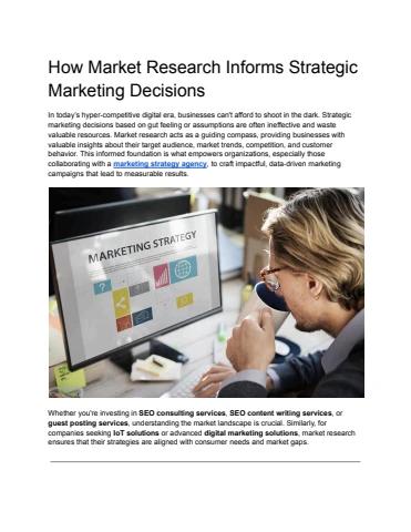 How Market Research Informs Strategic Marketing Decisions