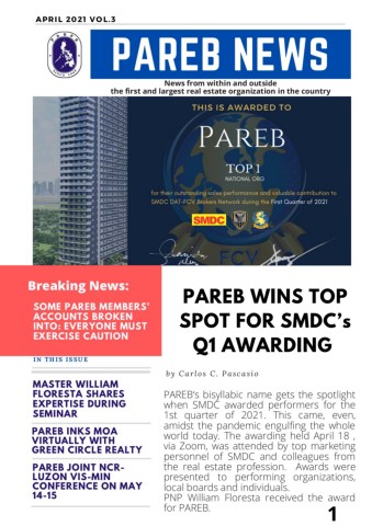 PAREB NEWS VOL3 April 26, 2021