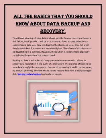 All the basics that you should know about data backup and recovery