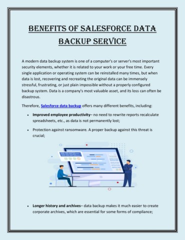Benefits of Salesforce data backup service