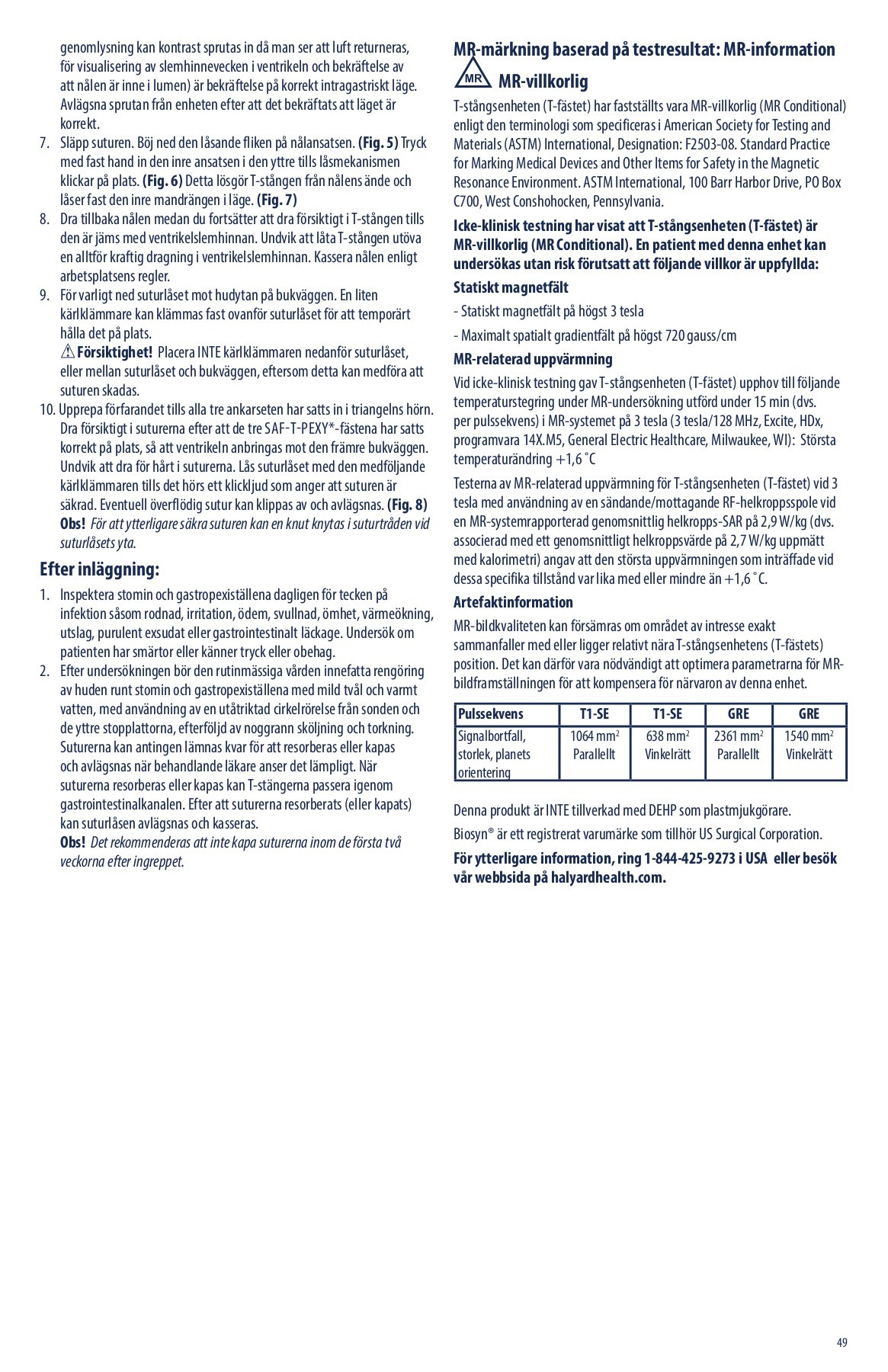 Instructions For Use - Gastrointestinal Anchor Set with SAF-T-PEXY T ...