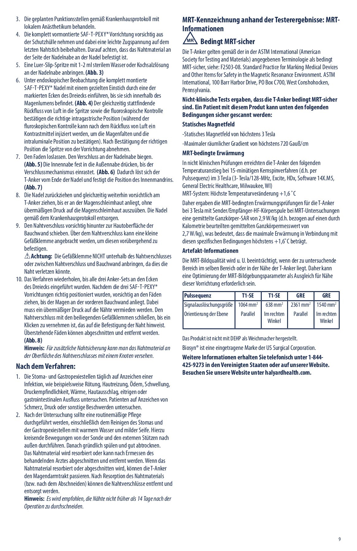 Instructions For Use - Gastrointestinal Anchor Set with SAF-T-PEXY T ...