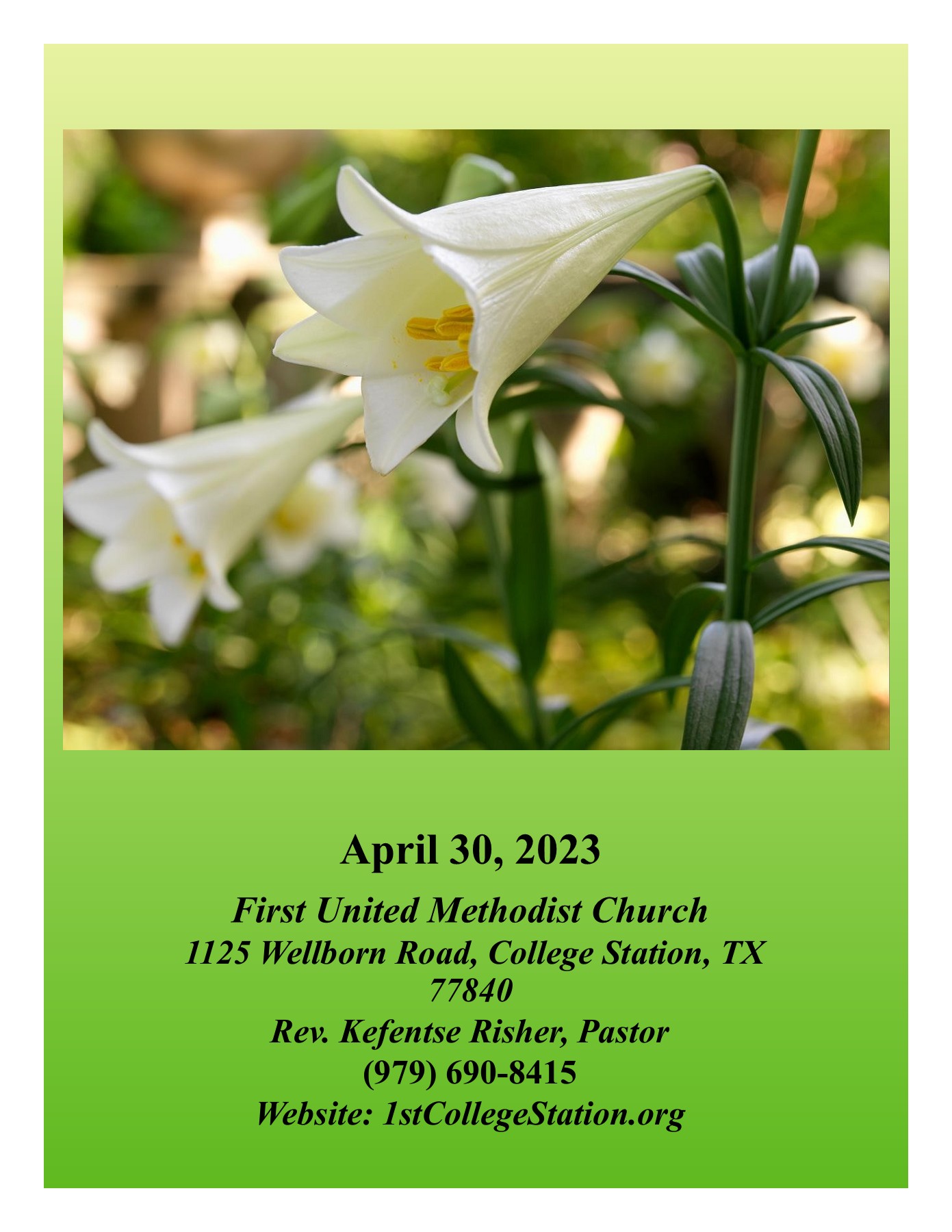 4-30-2023 Final Bulletin - First United Methodist Church - Page 1 - 8 ...