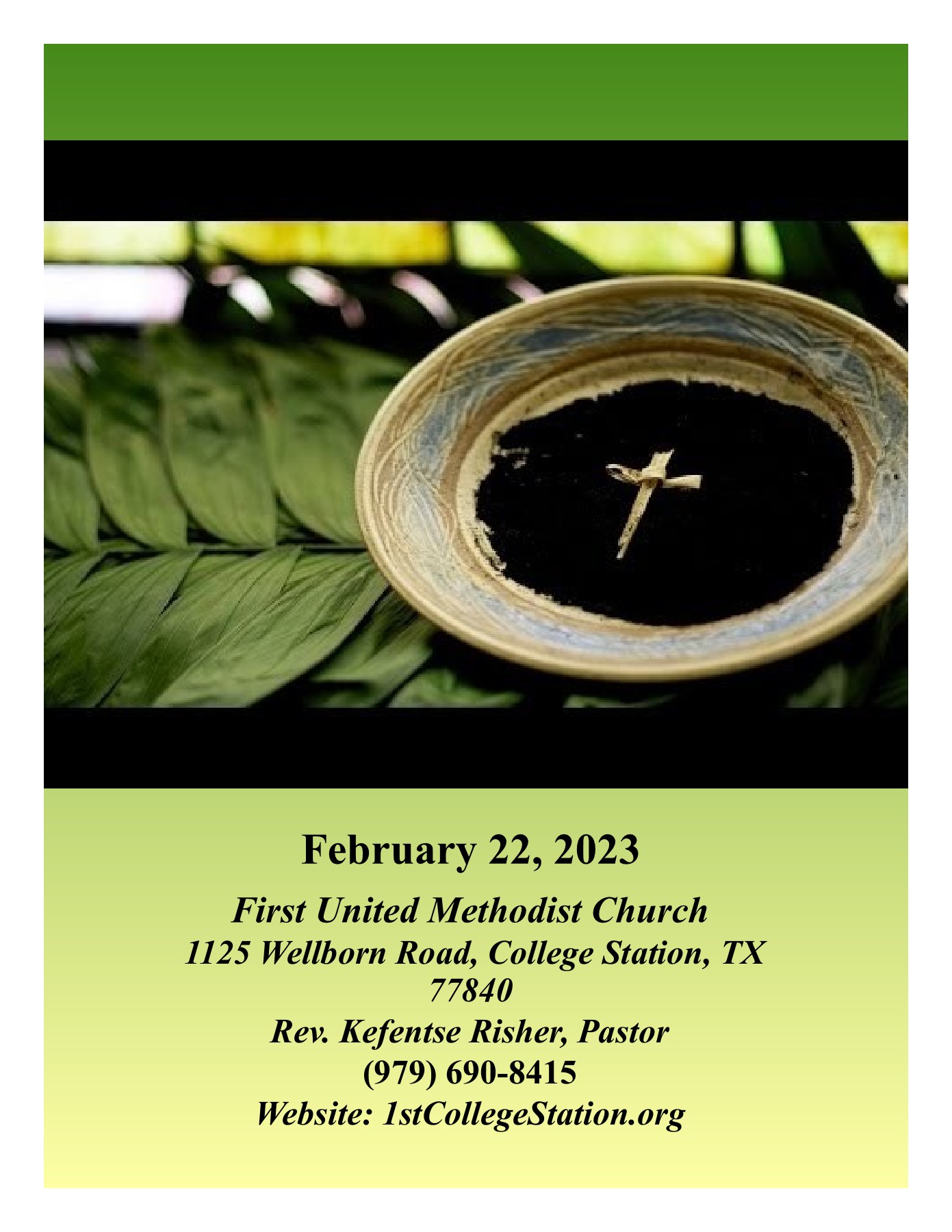 2-22-2023 Final Bulletin - First United Methodist Church - Page 1 - 8 ...