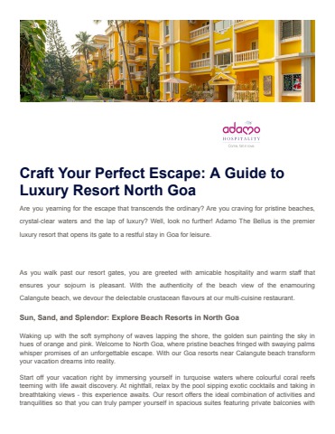Craft Your Perfect Escape_ A Guide to Luxury Resort North Goa