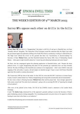 March 9th 2023 Epsom and Ewell Times BW free