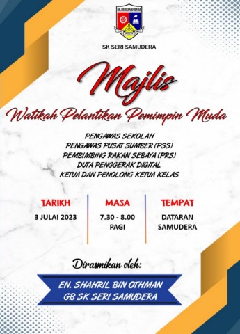 BUKU PROGRAM MAJLIS WATIKAH PELANTIKAN PEMIMPIN MUDA - Nursyafiqah liyana - Page 1 - 4 | Flip ...
