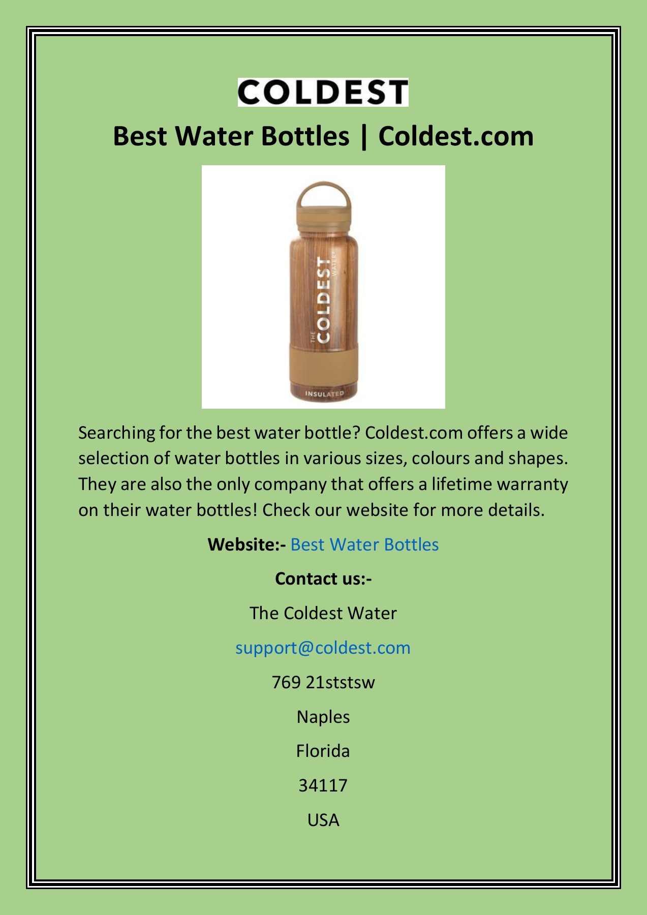 Best Water Bottles Coldest - Coldest Water - Page 1 - 1 | Flip PDF ...
