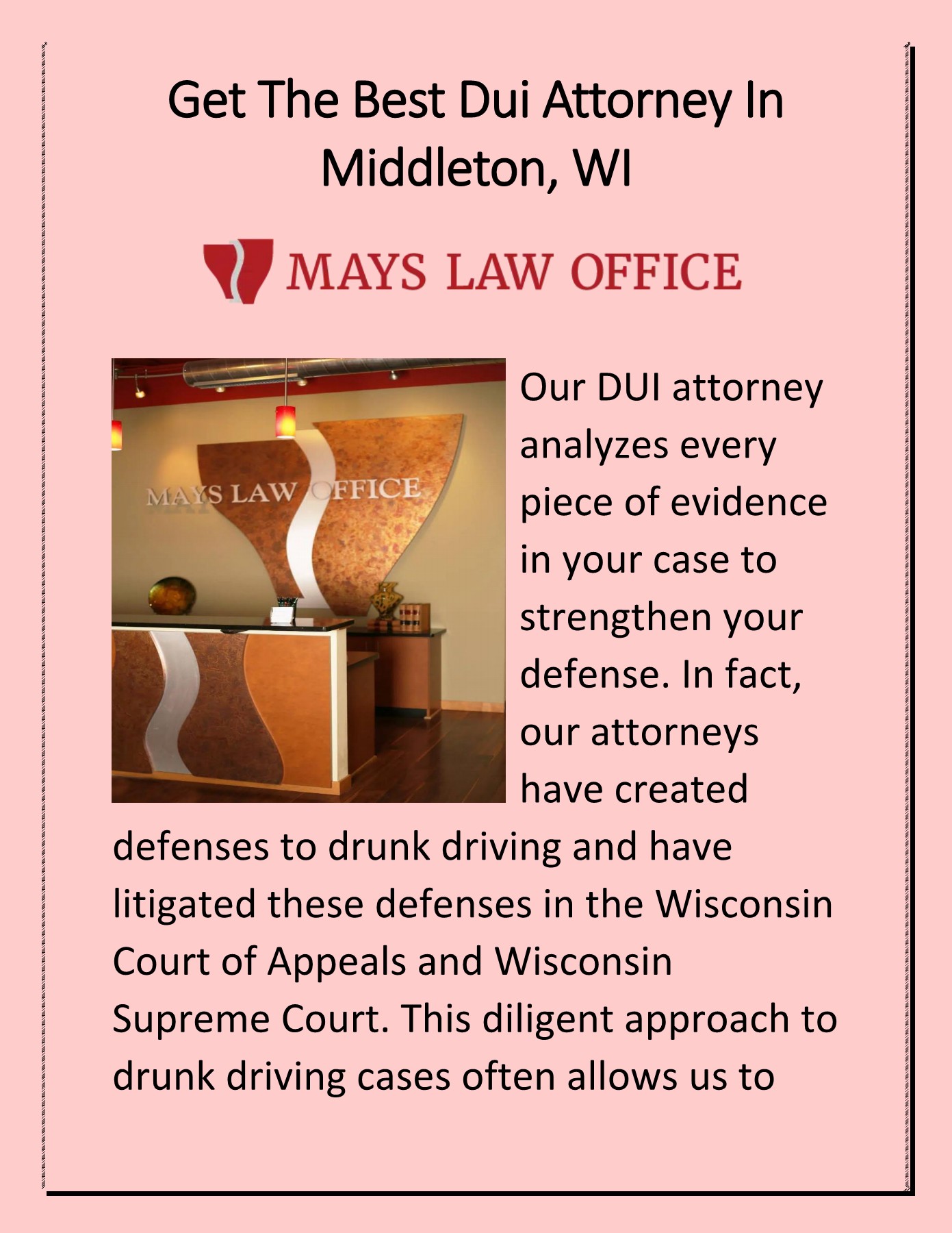 Get The Best Dui Attorney In Middleton 2 - Mays Law Office, LLC - Page ...