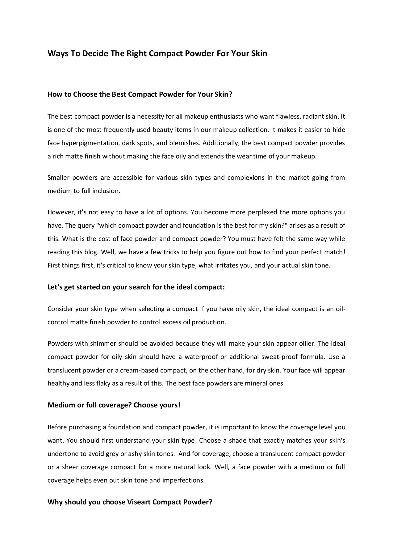 Ways To Decide The Right Compact Powder For Your Skin - Raju Kumar ...