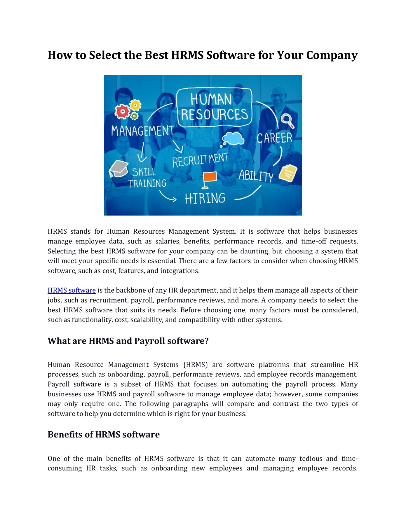 How to Select the Best HRMS Software for Your Company - leenadavis979 - Page 1 | Flip PDF Online ...