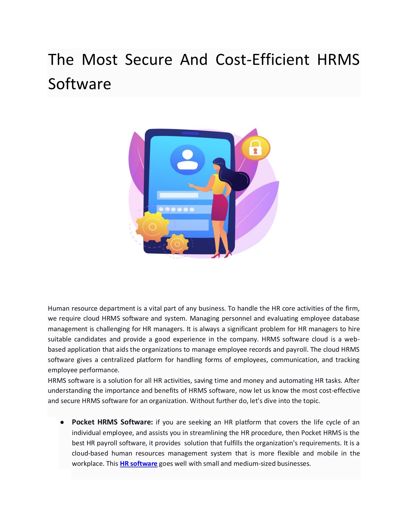 The Most Secure And Cost-Efficient HRMS Software - leenadavis979 - Page 1 - 4 | Flip PDF Online ...