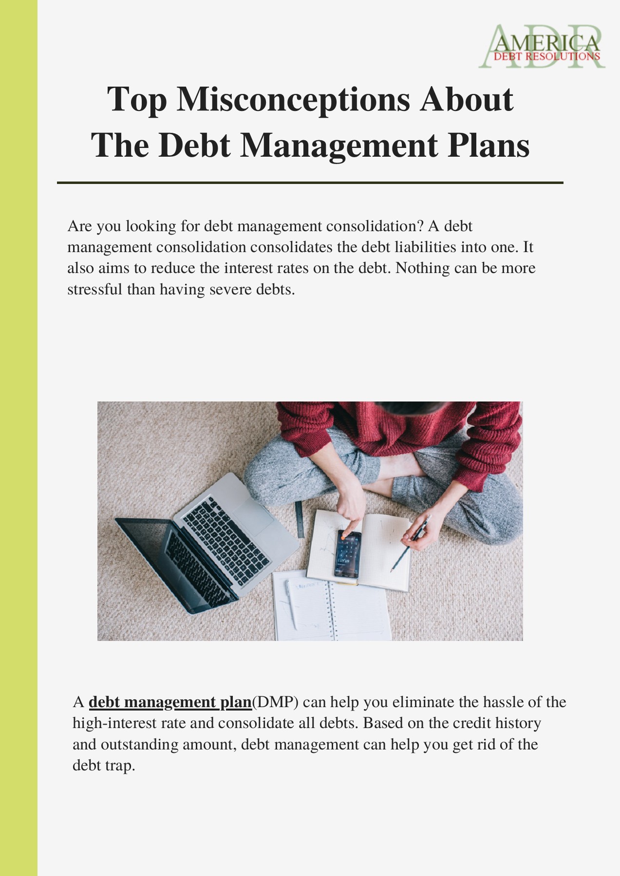Top Misconceptions About The Debt Management Plans - America DR - Page ...