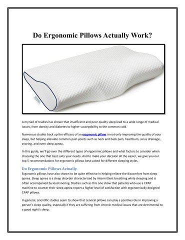 Do Ergonomic Pillows Actually Work