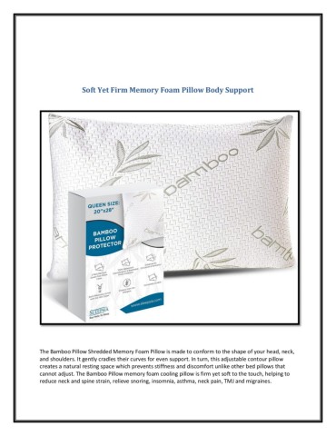Soft Yet Firm Memory Foam Pillow Body Support