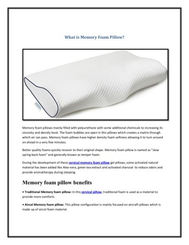 What is Memory Foam Pillow