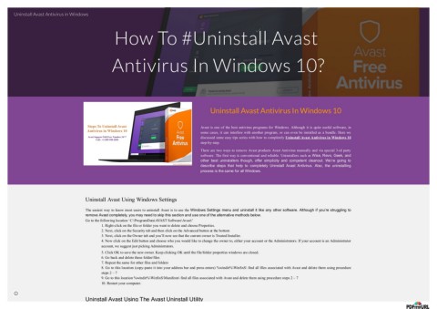 How To Uninstall Avast Antivirus In Windows 10? - amaragarcia1410 - Page 1 - 3 | Flip PDF Online ...