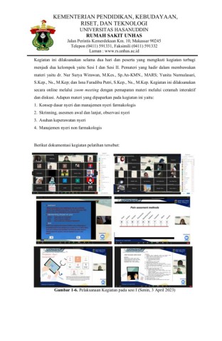 Laporan Kegiatan Workshop Update Manajemen Nyeri - Pendidikan & Pelatihan RS Unhas - Page 4 ...