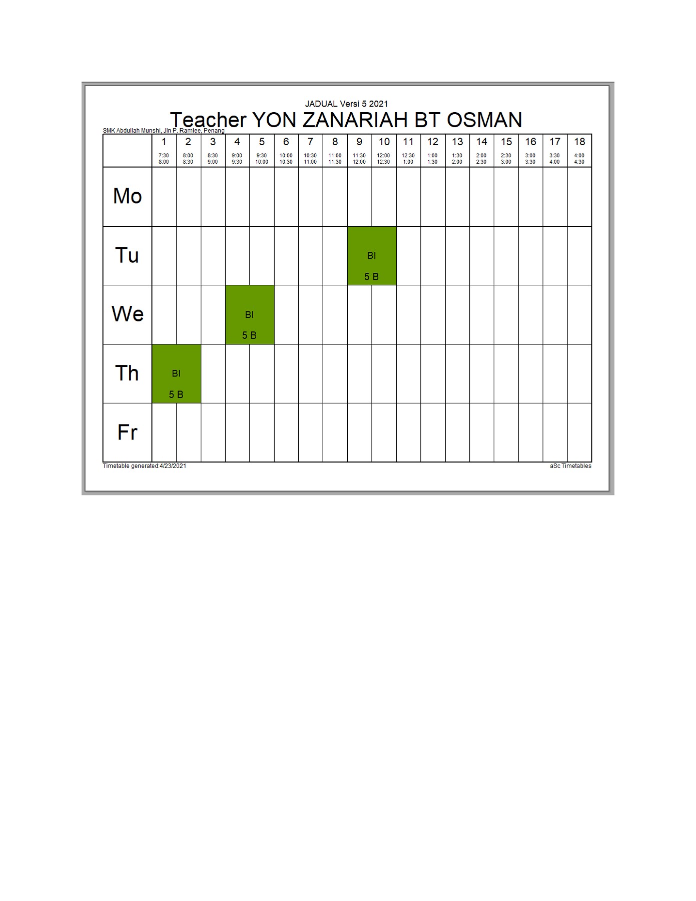 V5 2021_JADUAL WAKTU GURU - Norashikin Mond Noordin - Muka Surat 1 - 76 ...
