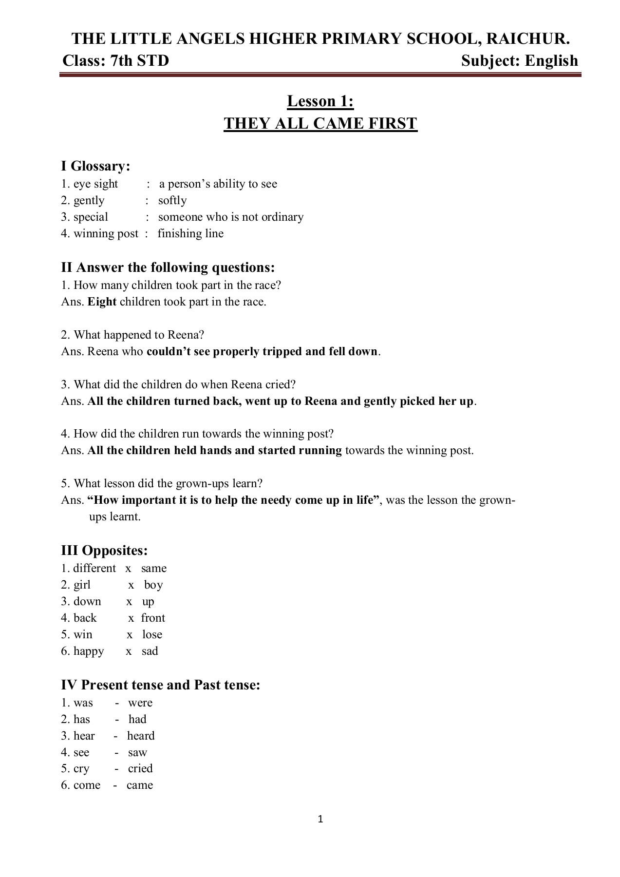 7th std English Notes - humnamariyam1147 - Page 1 | Flip PDF Online ...