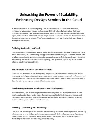 Unleashing the Power of Scalability(DEVOPS)