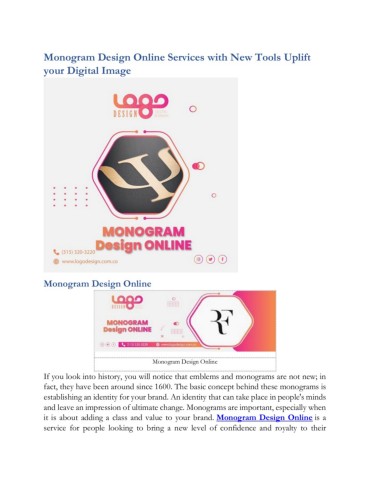 Monogram Design Online Services with New Tools Uplift your Digital Image