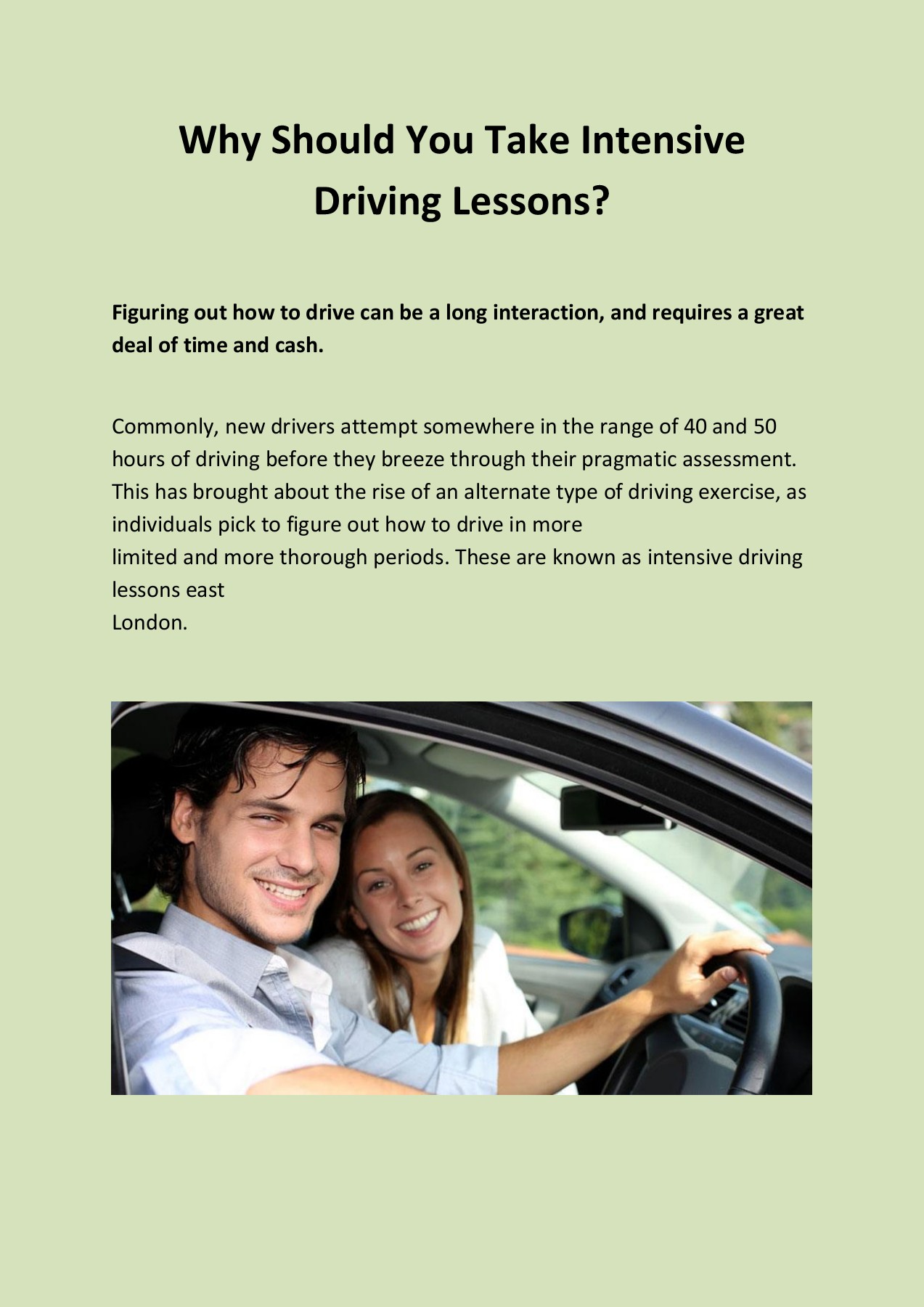 Why Should You Take Intensive Driving Lessons - Mary Johns - Page 1 - 3 ...