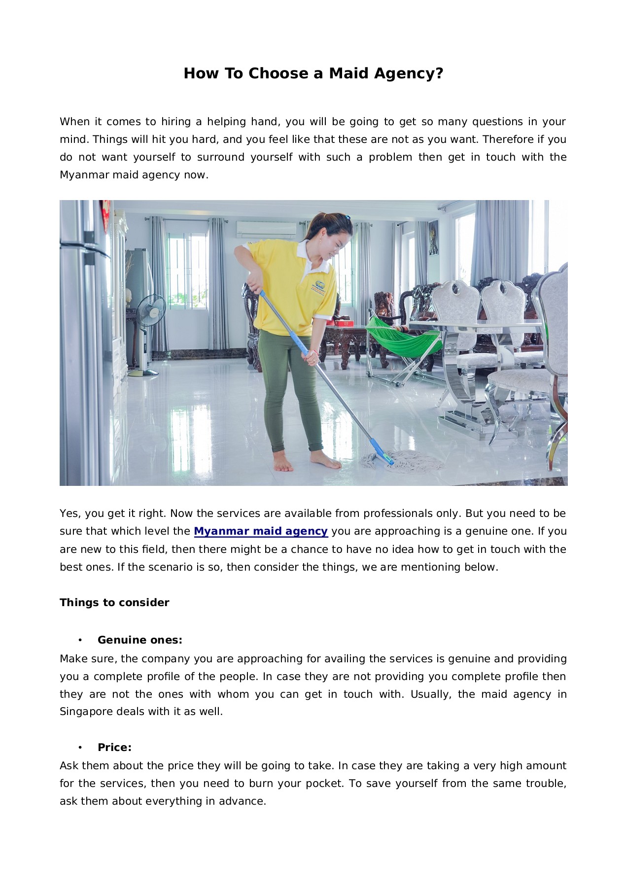 How To Choose a Maid Agency - Universal Employment Agency - Page 1 - 2 ...