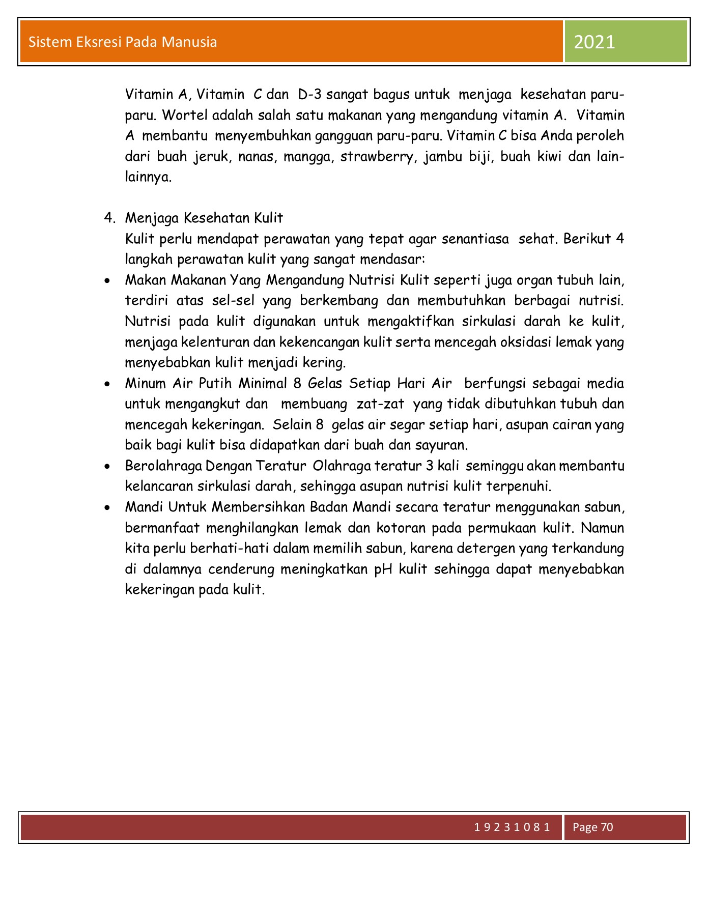 Modul Sistem Eksresi - Niken Junita Putri - Halaman 71 | PDF Online | PubHTML5