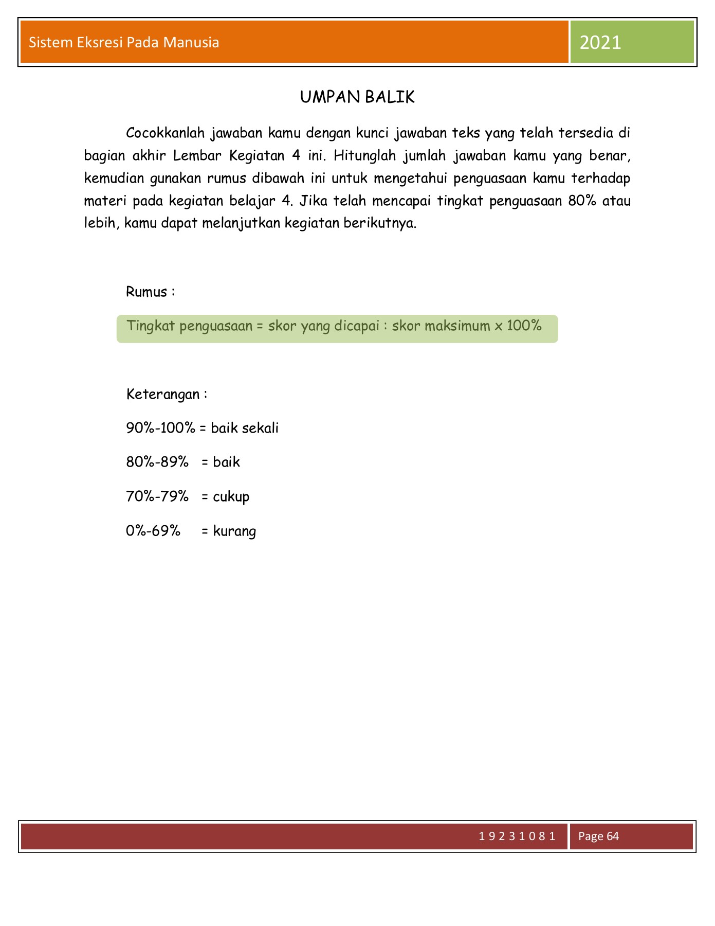 Modul Sistem Eksresi Pada Manusia - Niken Junita Putri - Halaman 65 | PDF Online | PubHTML5
