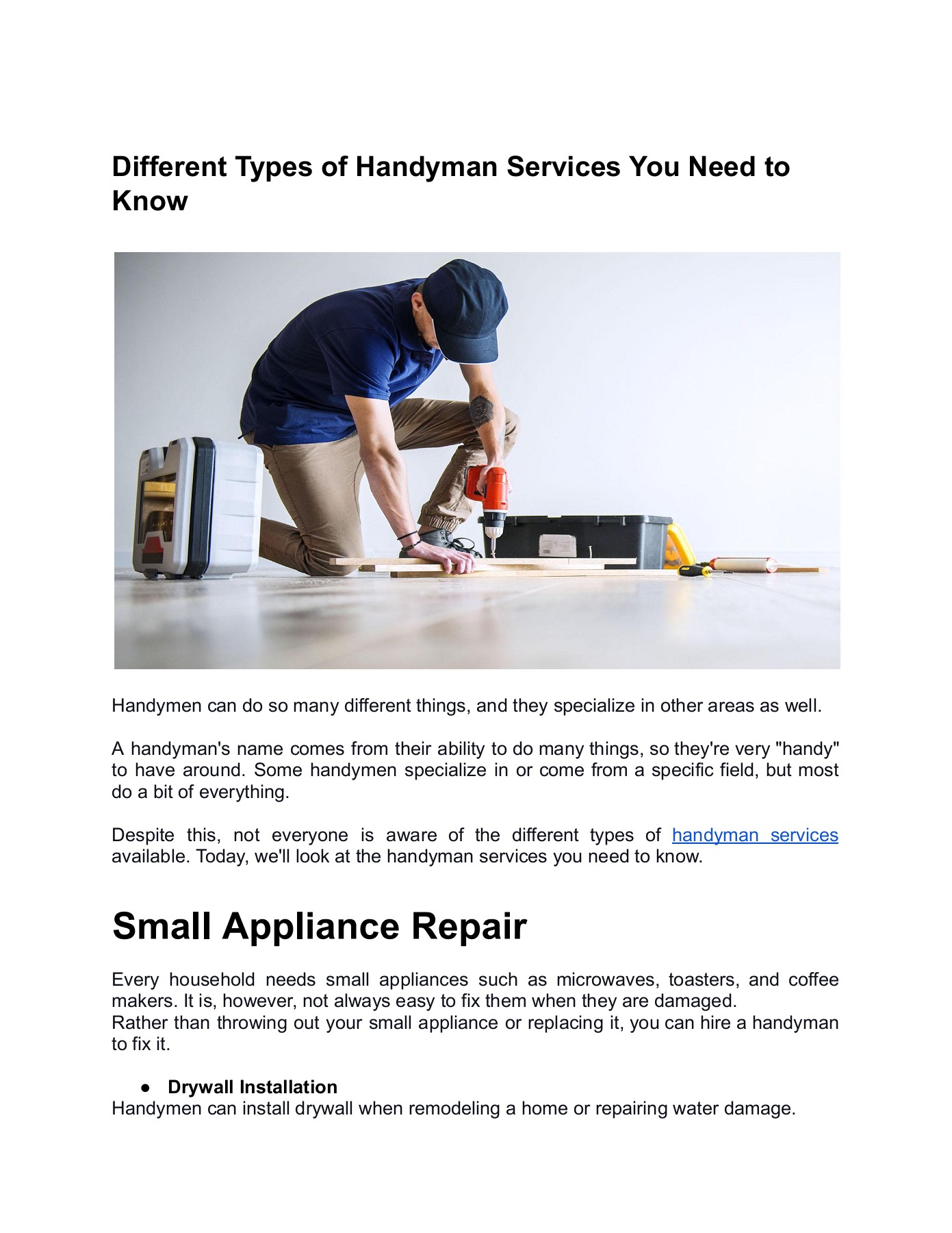 Different Types of Handyman Services You Need to Know - Maisie Lee ...