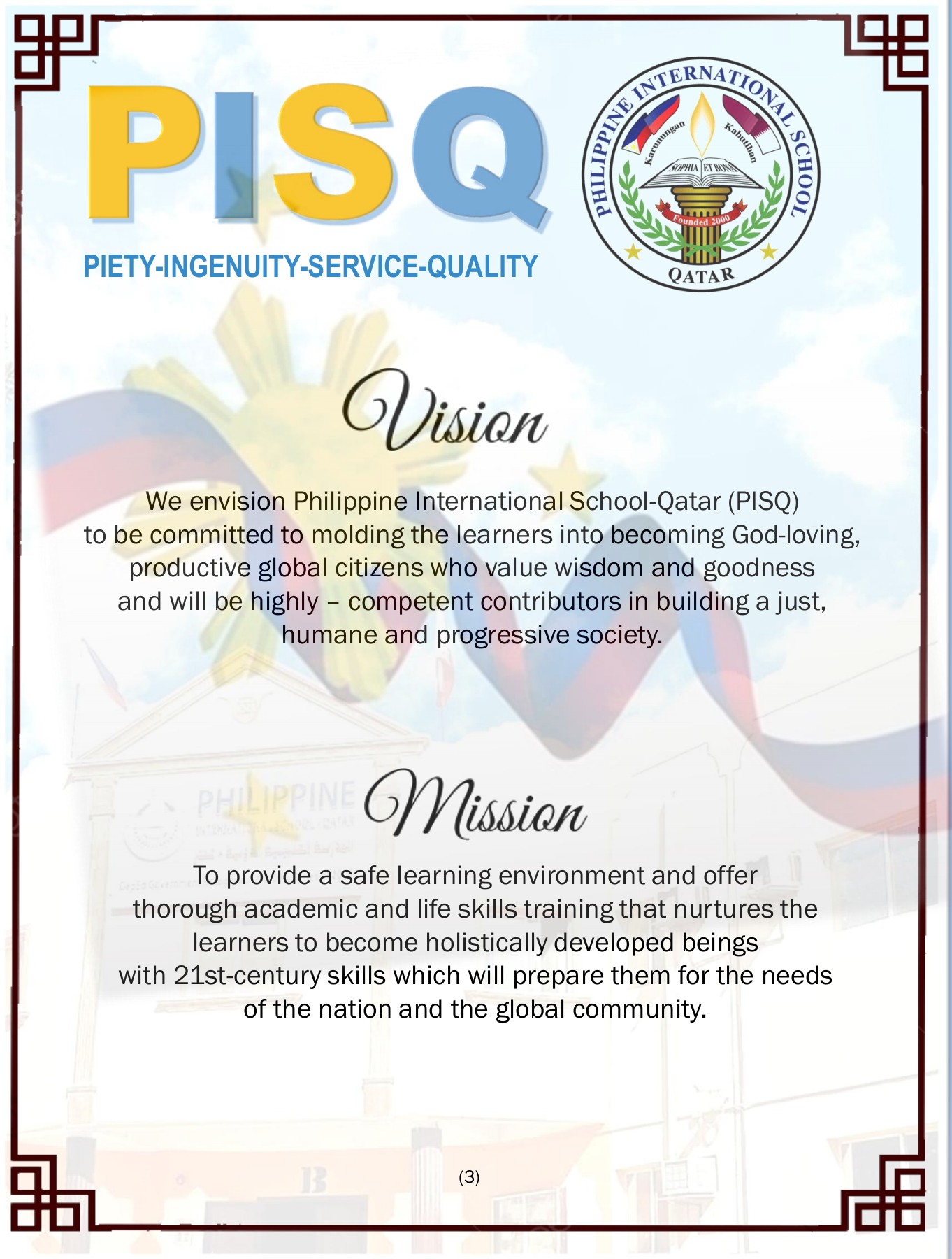 SHS Handbook 2022-2023 - PISQ-Senior High School Department - Page 3 ...