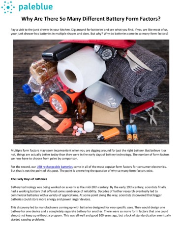 Why Are There So Many Different Battery Form Factors?