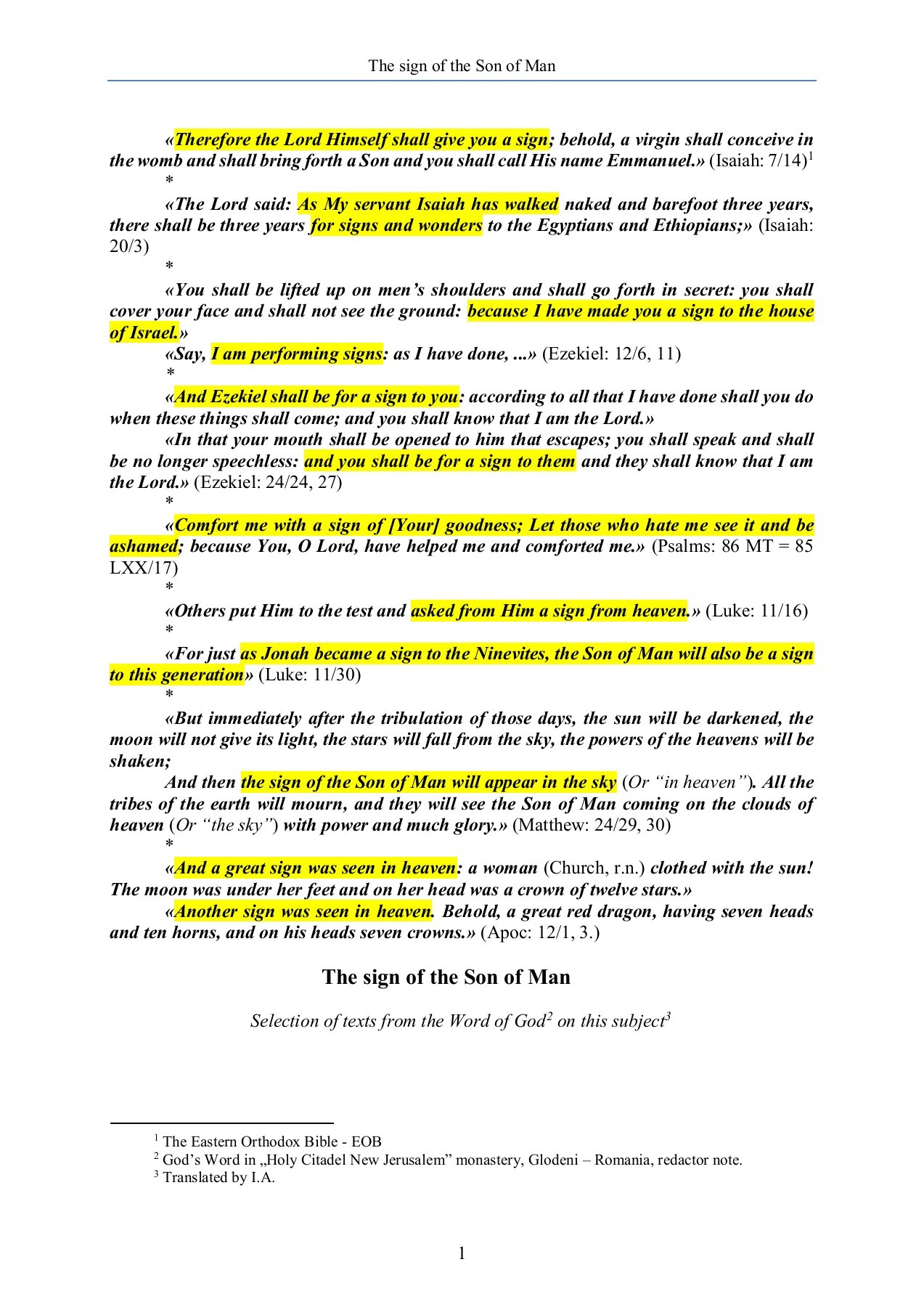 The Word of God about the sign of the Son of Man - billydean - Page 1 ...