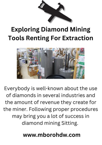 Exploring Diamond Mining Tools Renting For Extraction - Murfreesboro ...