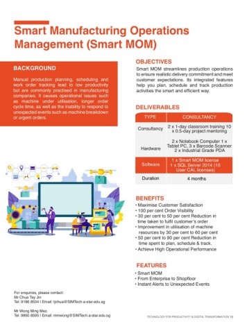 Smart Manufacturing Operations Management - SIMTech - Page 1 - 1 | Flip PDF Online | PubHTML5